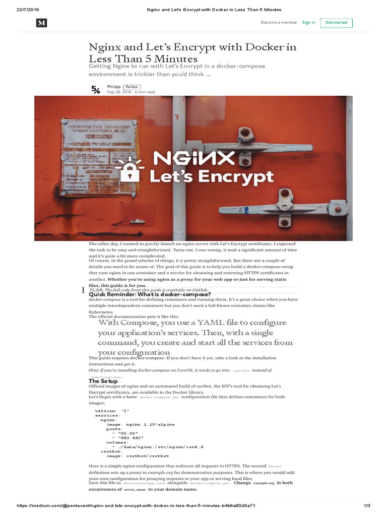 Nginx And Lets Encrypt With Docker In Less Than 5 Minutes Pdf