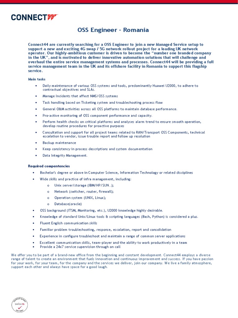 c44 JD OSS Engineer | PDF | Operating System | Unix