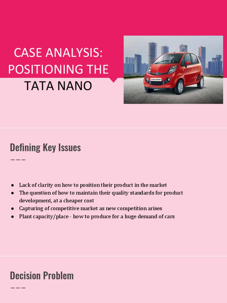 Tata Nano Case Study | PDF | Business | Technology & Engineering