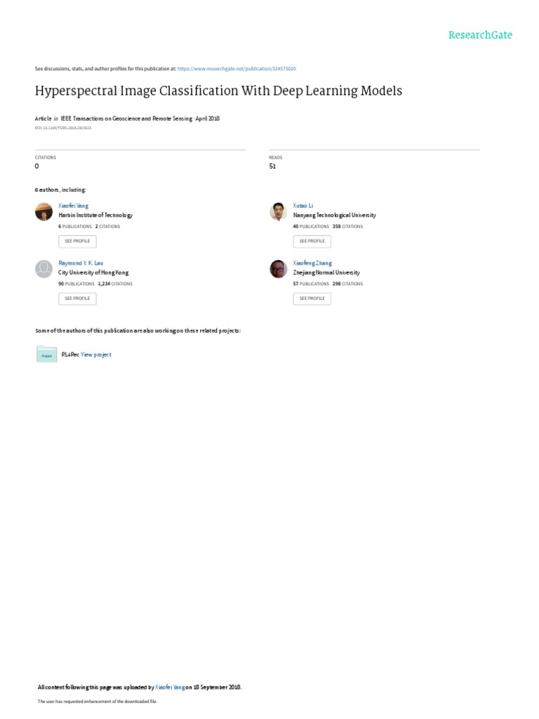 Deep Learning Deep Learning Hyperspectral | PDF | Artificial Neural Network | Deep Learning