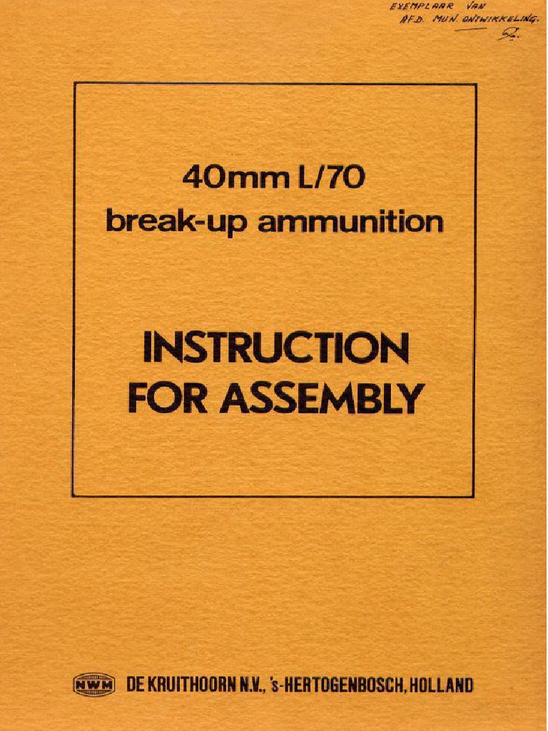40mm L-70 Break-Up Ammunition NWM 1970 | PDF