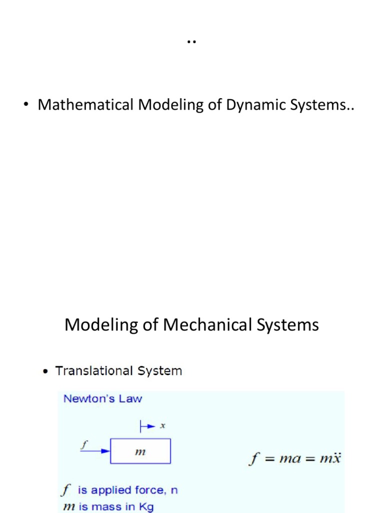 Mathematical Modeling of Dynamic Systems. | PDF | Teaching Methods & Materials | Technology ...