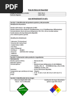 Hoja de Seguridad Refrigerante R-410a | PDF | Gases | Agua
