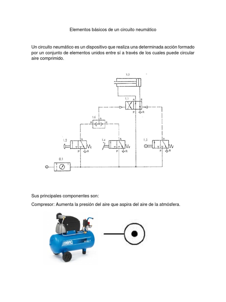 Elementos Básicos de Un Circuito Neumático | PDF
