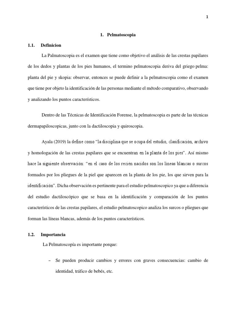 La importancia de la pelmatoscopia en la identificación forense | PDF ...