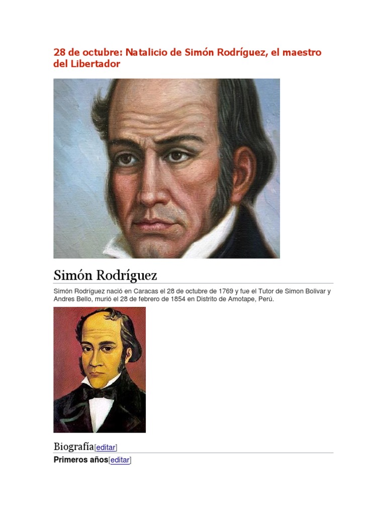 Natalicio de Simon Rodriguez | PDF