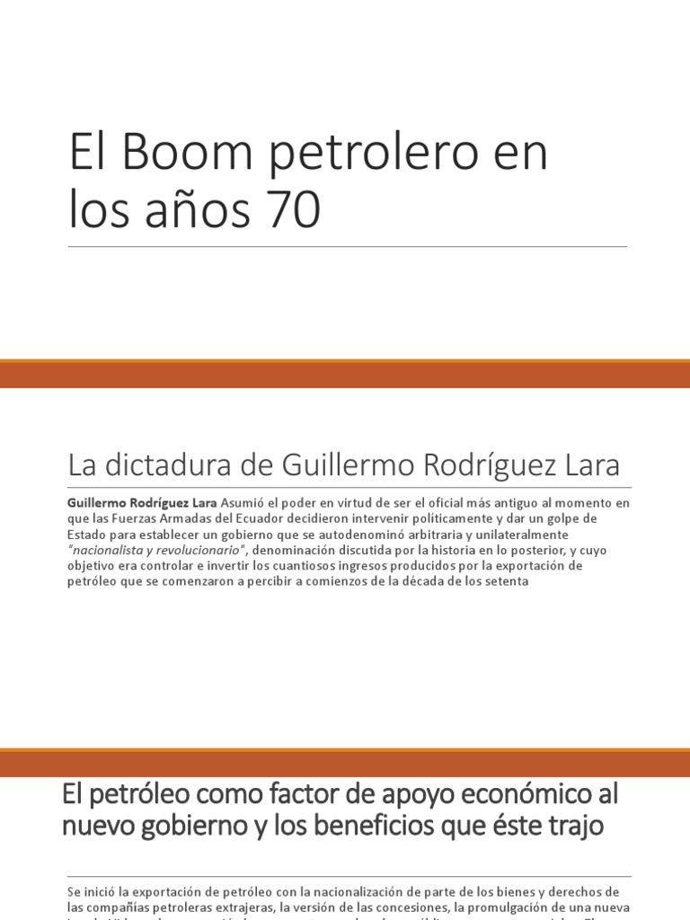 El Boom Petrolero en Los Años 70 | PDF
