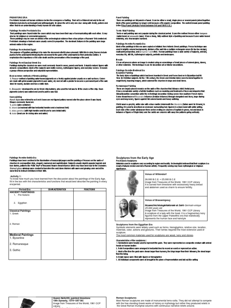 Prehistoric Era Recover | PDF | Paintings | Sculpture