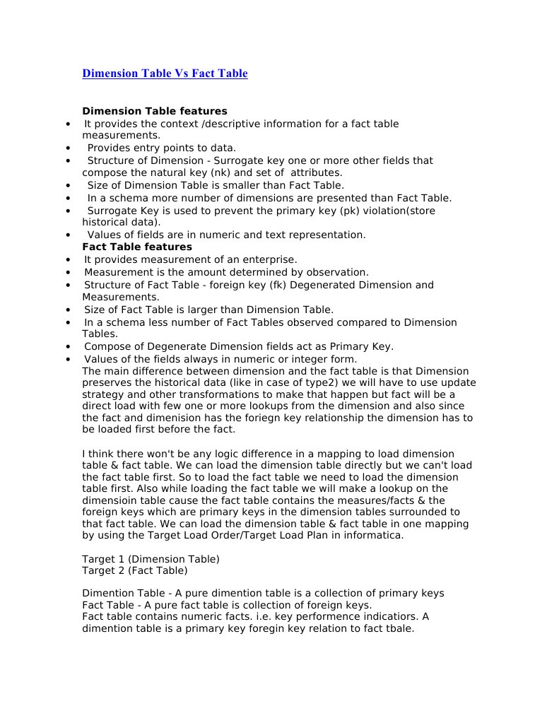 Fact vs Dimension Table Explained | PDF | Scientific Modeling | Areas ...