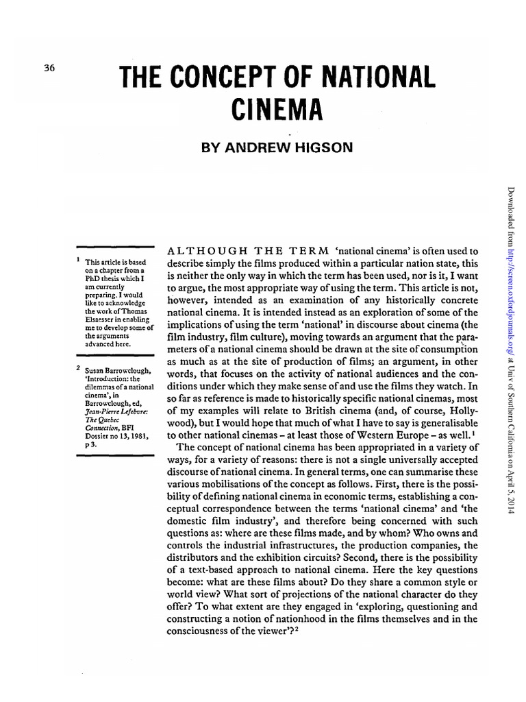 Exploring National Cinema Concepts | PDF | Film Industry | Nationalism