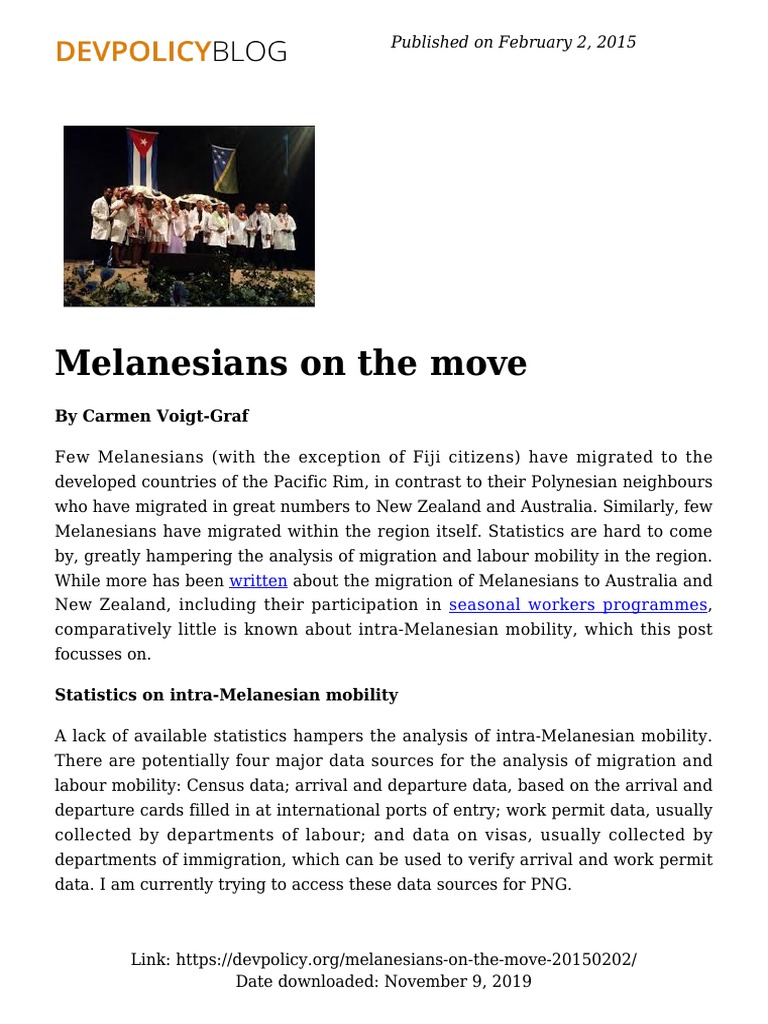 Melanesians On The Move 2015 | PDF | Papua New Guinea | Fiji