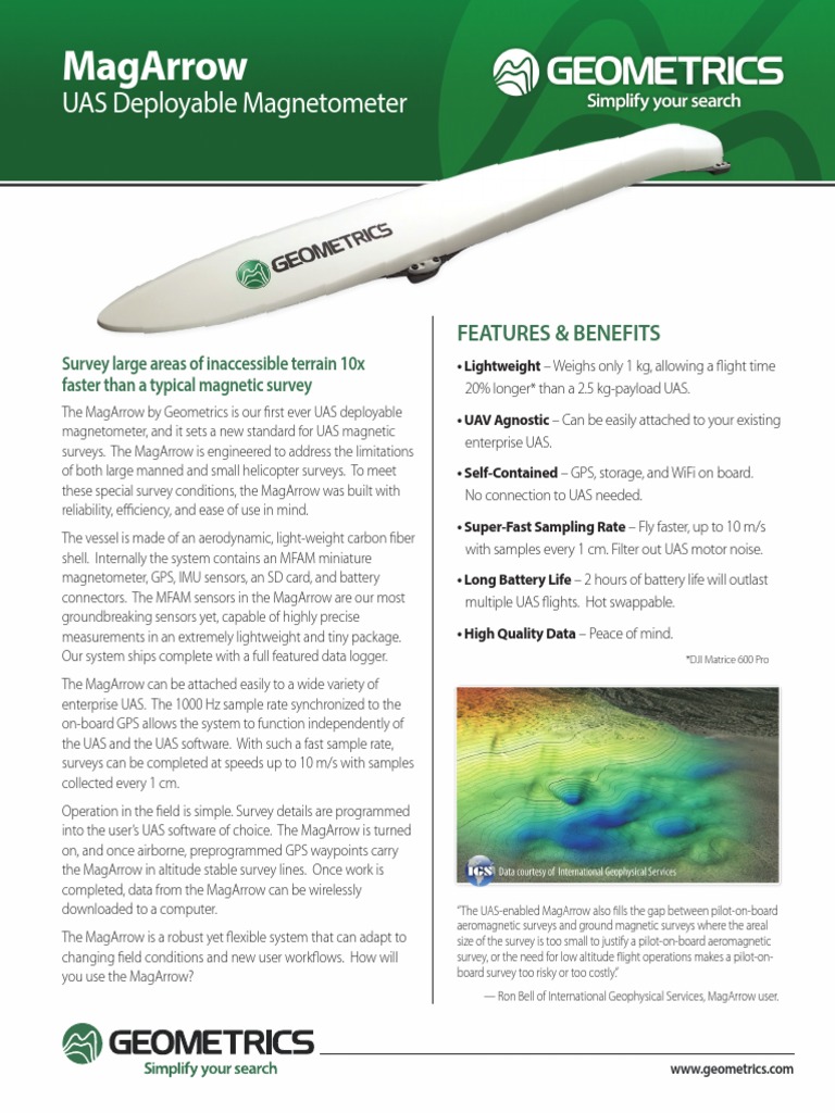 MagArrow Spec Sheet | PDF | Magnetometer | Unmanned Aerial Vehicle