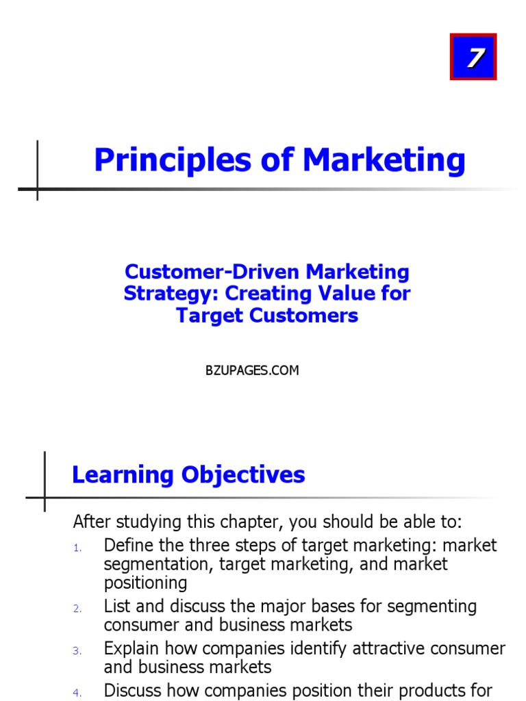 Customer Driven Marketing Strategy Creating Value For Target Customers