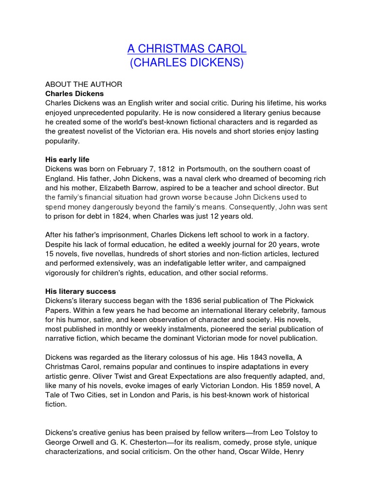 A Christmas Carol | PDF | Charles Dickens | Ebenezer Scrooge