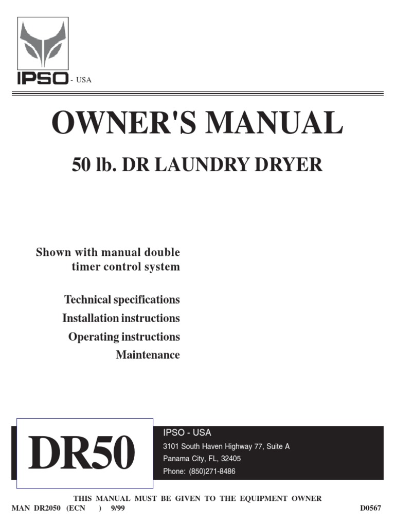 Installation, Operating, and Maintenance Manual for a 50 lb. IPSO ...