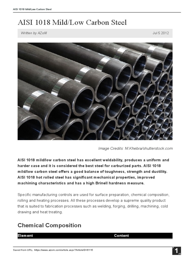1018 Steel | PDF | Steel | Heat Treating