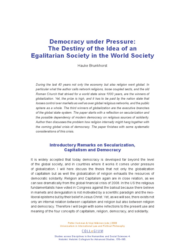 Globalization's Impact on Democracy | PDF | Jürgen Habermas | Capitalism