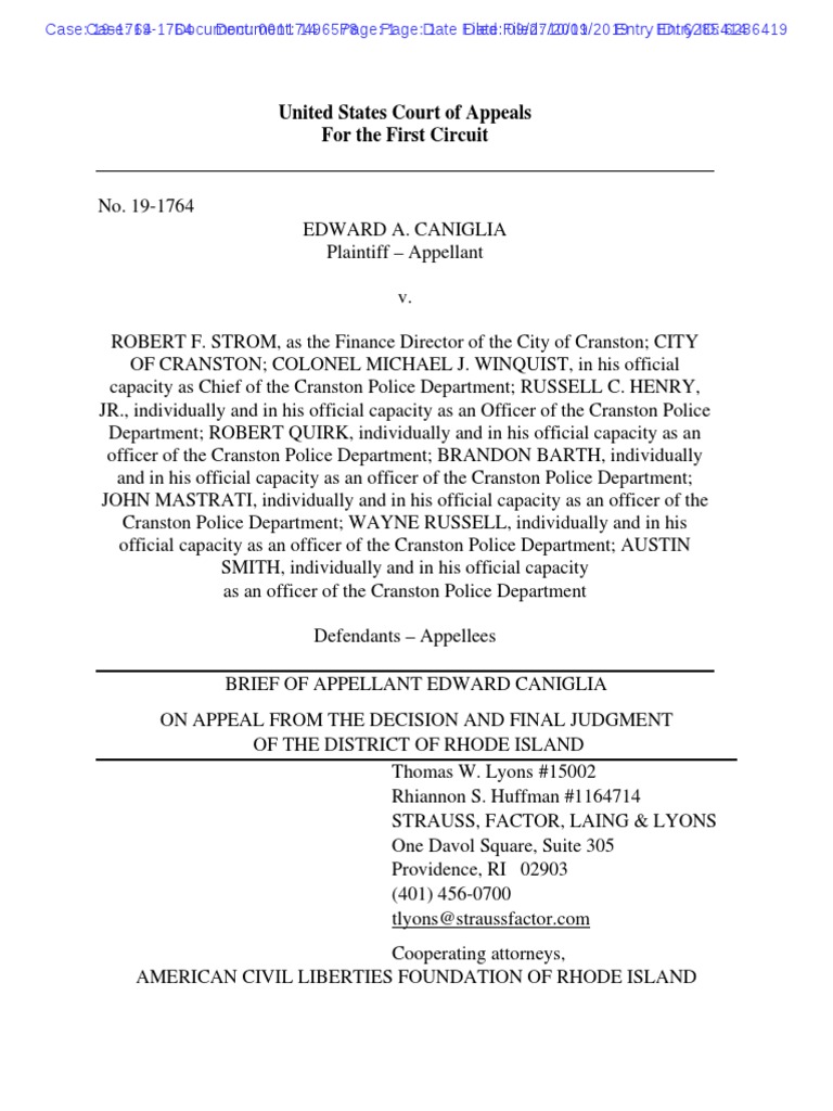 Caniglia v. Strom Appellant's Brief | PDF | Qualified Immunity ...