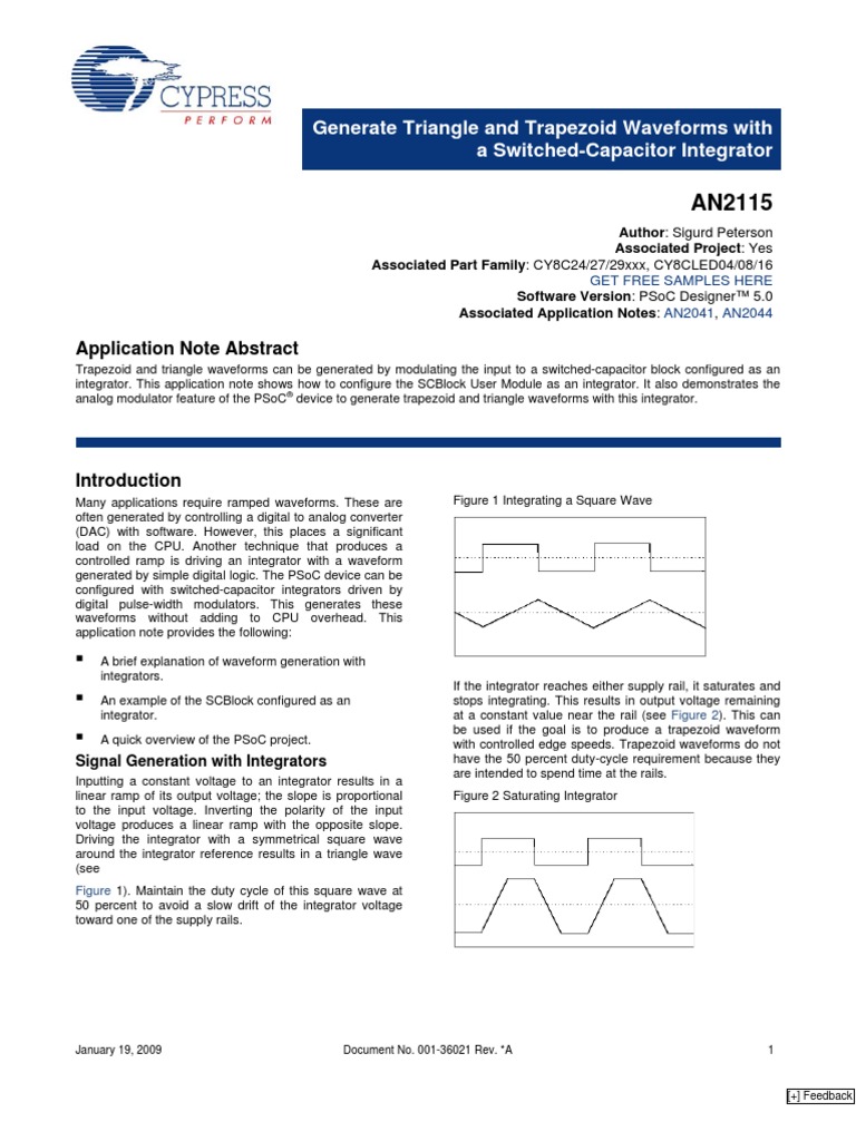 Triangular Wave Generation Using PSOC | PDF | Modulation | Analogue ...