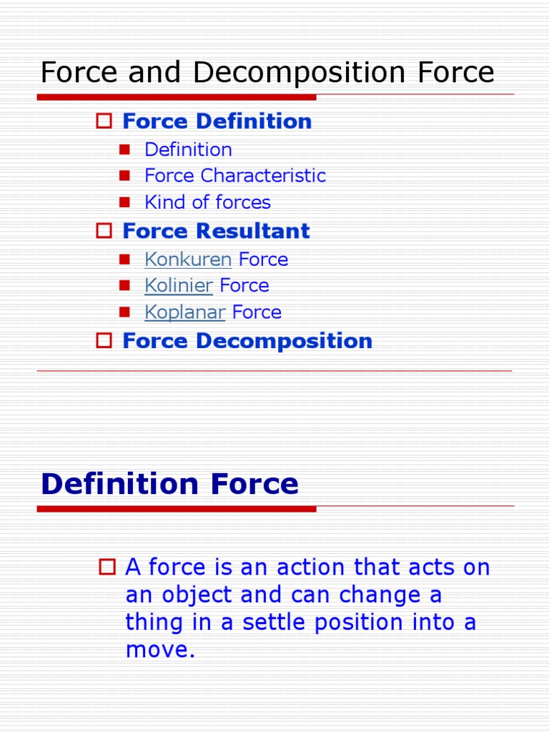 Force and Decomposition Force | PDF | Space | Physics