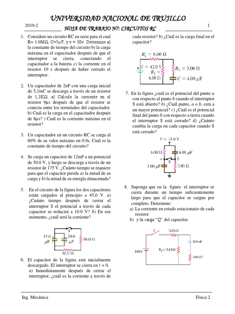 Circuitos RC | PDF | Condensador | Resistor