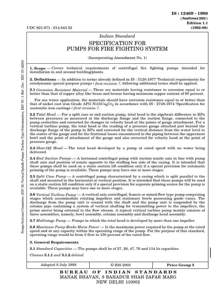 Is 12469 PDF | PDF | Pump | Bearing (Mechanical)