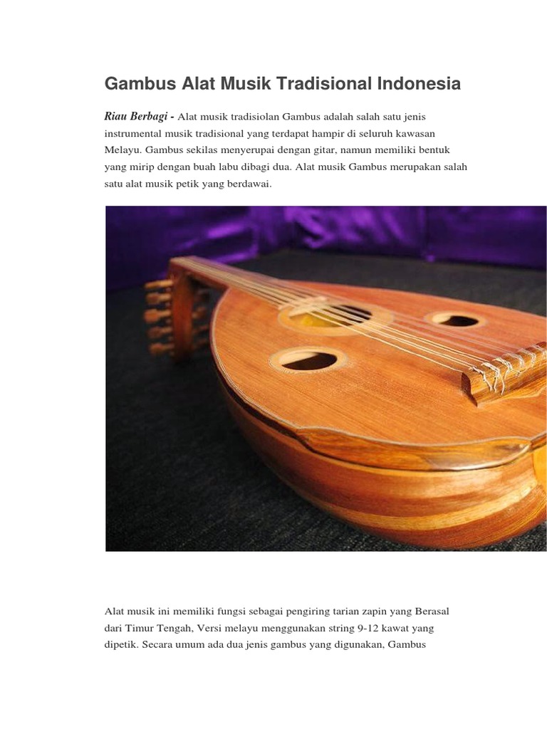Gambus Alat Musik Tradisional Indonesia | PDF | Seni | Puisi