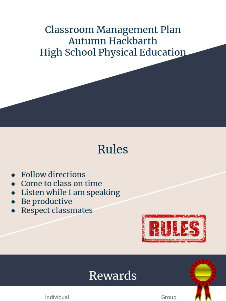 Classroom Management Plan | PDF