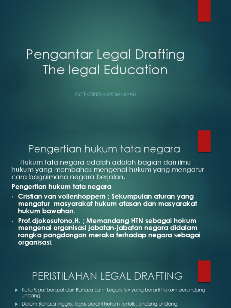 Pengertian Legal Drafting Yg Benar | PDF