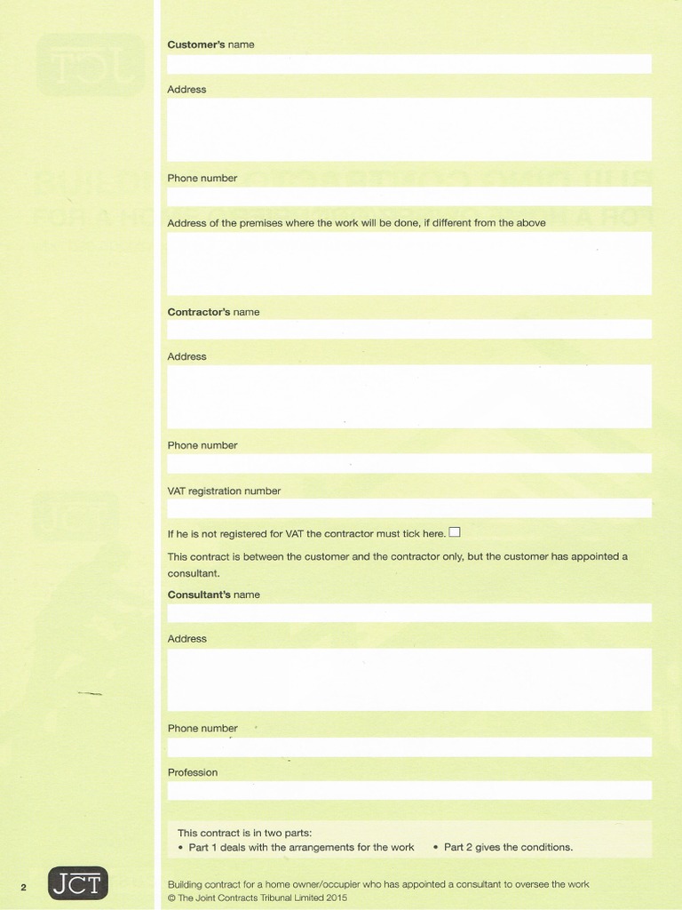 JCT Short Contract | PDF