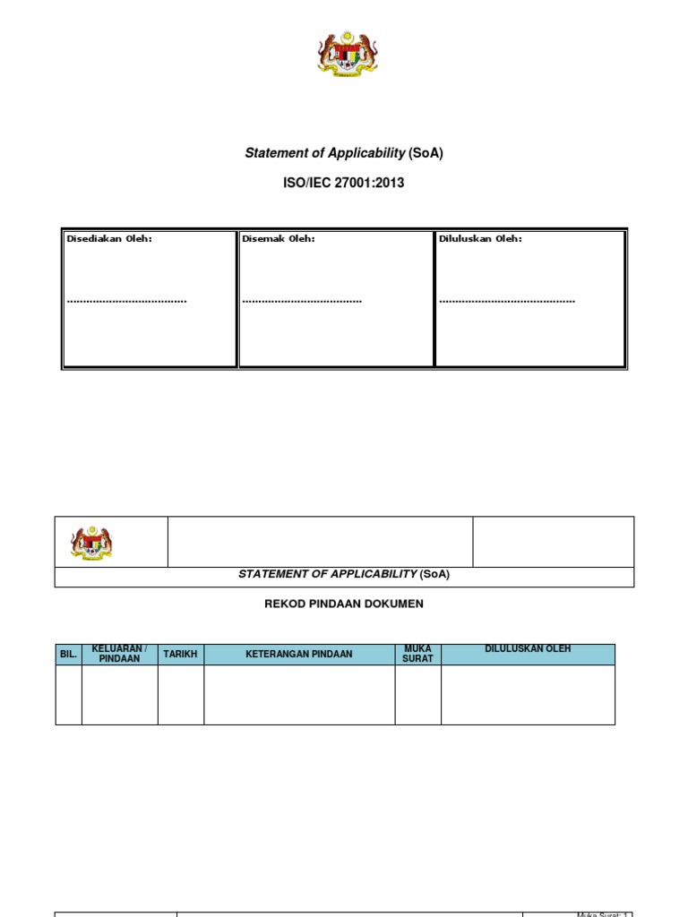 Template SOA (ISMS) | PDF | Information Security | Access Control