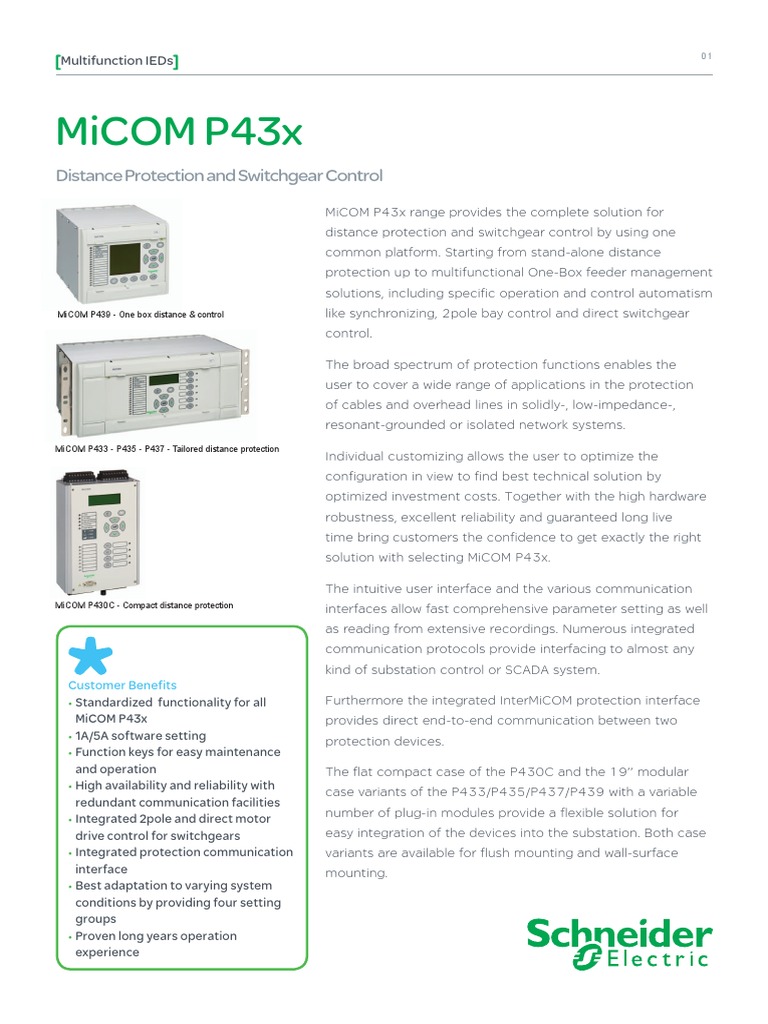 Micom P43X: Distance Protection and Switchgear Control | PDF ...