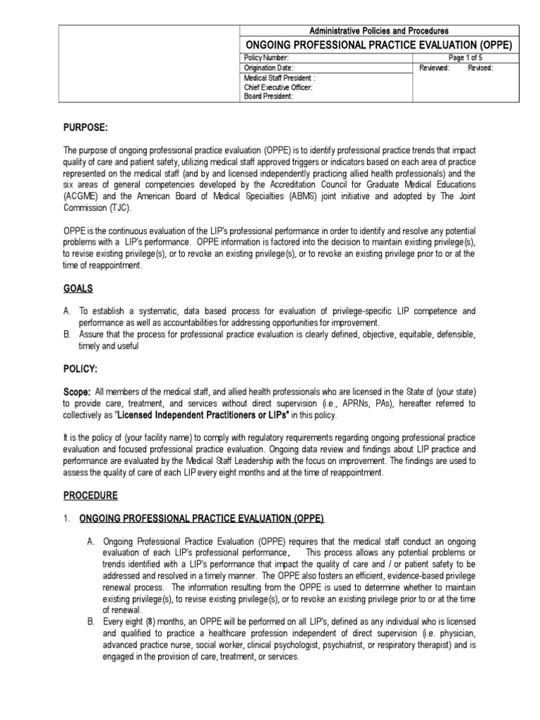 Ongoing Professional Practice Evaluation (Oppe) : Administrative ...