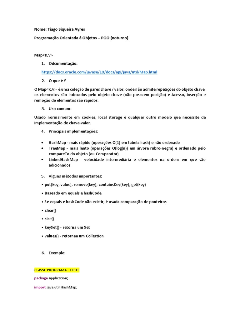 Map Poo | Download grátis PDF | Java (linguagem de programação) | Áreas ...