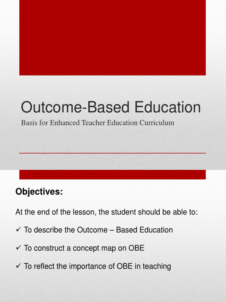 Outcome-Based Education Overview | PDF | Learning | Teachers