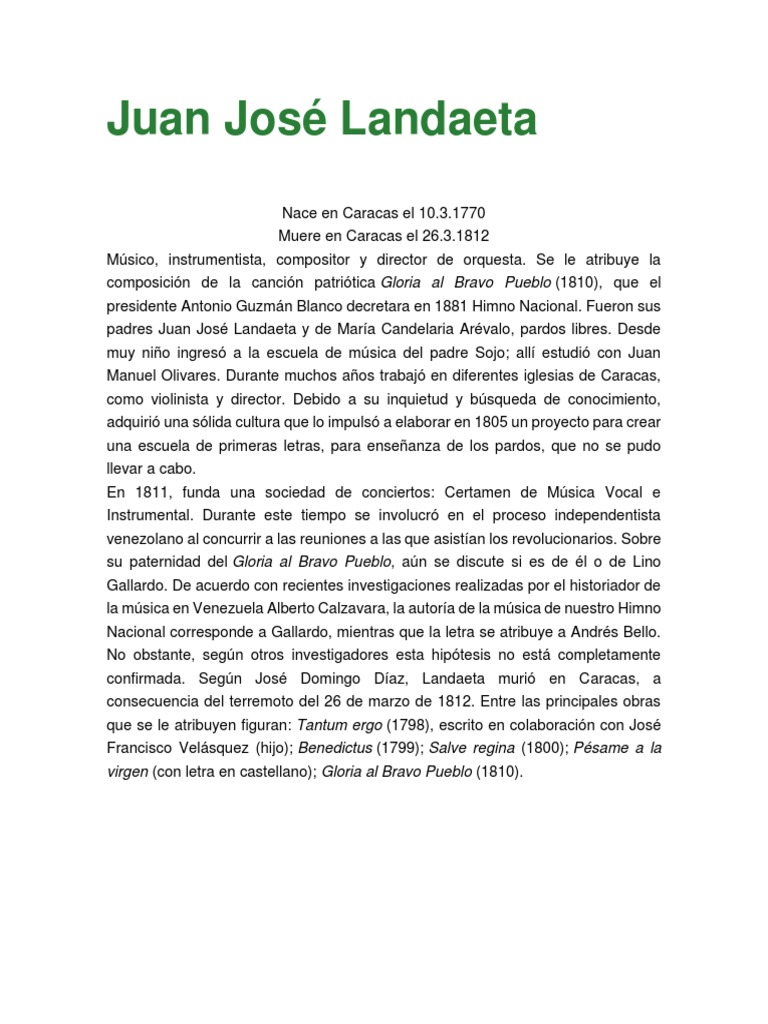 Juan José Landaeta | PDF