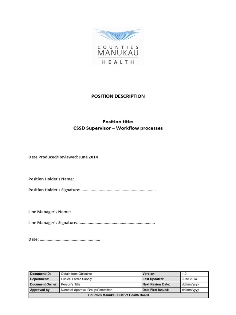 CSSD Supervisor | PDF | Business