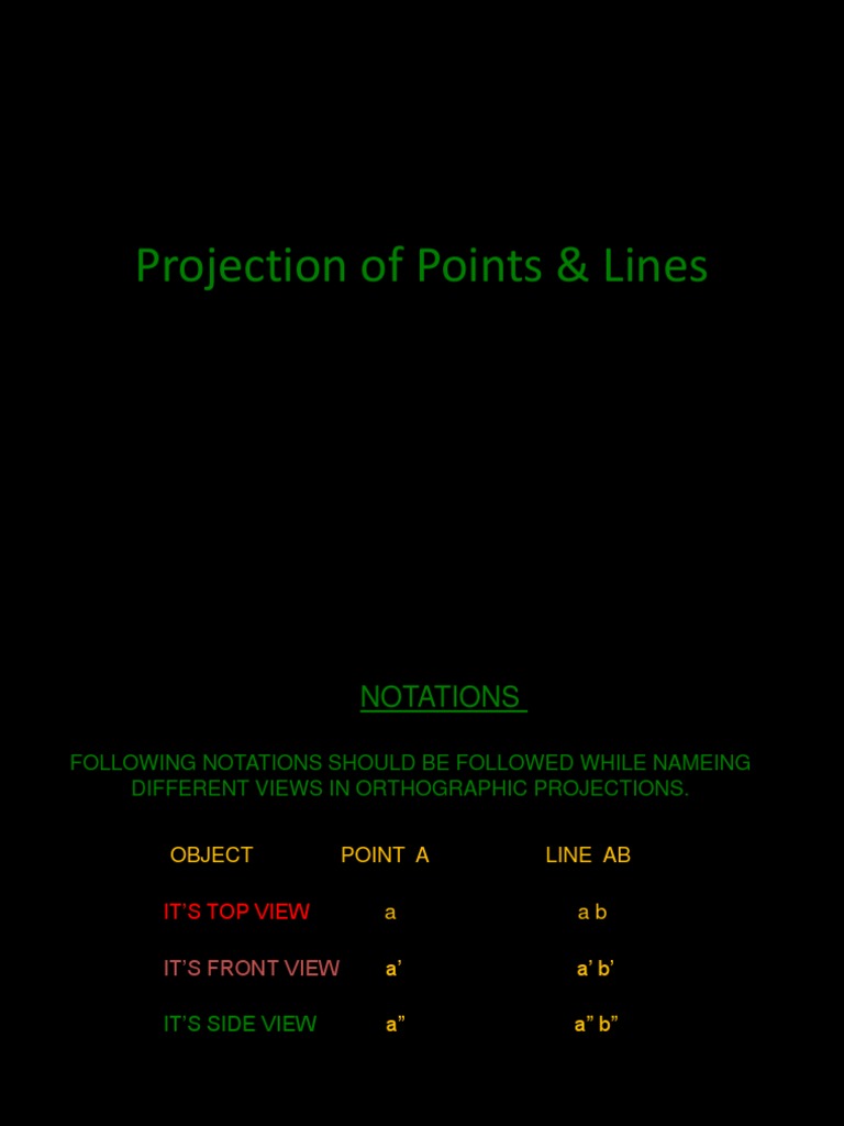 3-Projection of Points and Lines | PDF | Line (Geometry) | Angle
