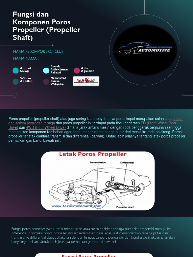 Fungsi Dan Komponen Poros Propeller (Propeller Shaft | PDF