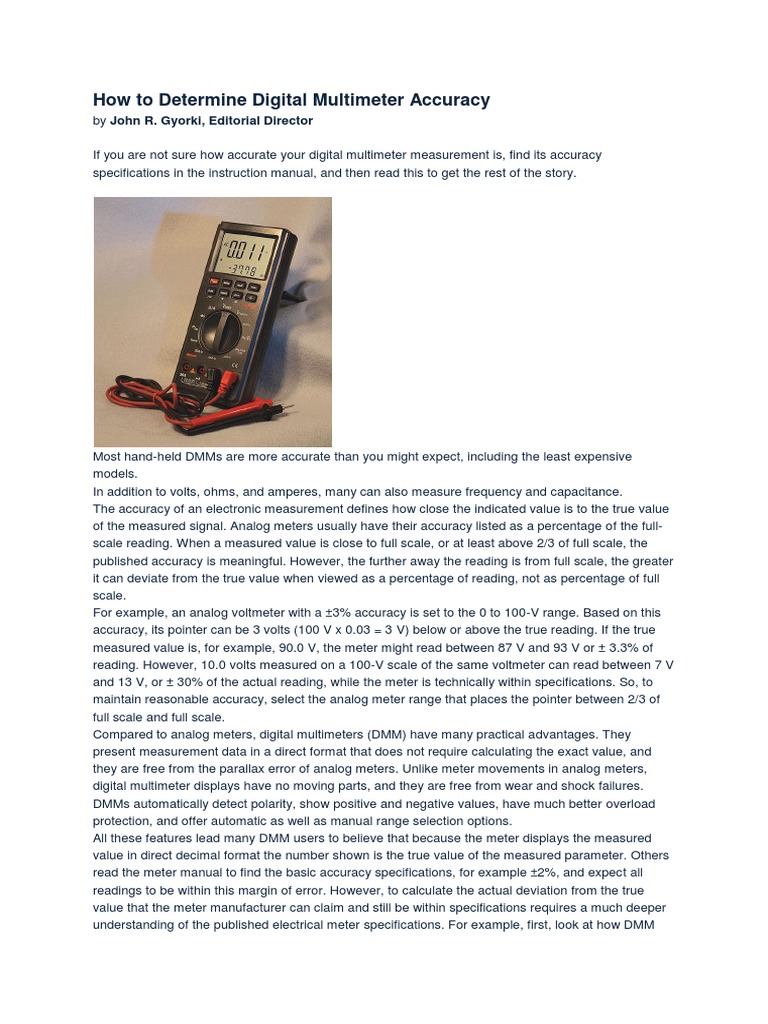 How To Determine DMM Accuracy | PDF | Analog To Digital Converter ...