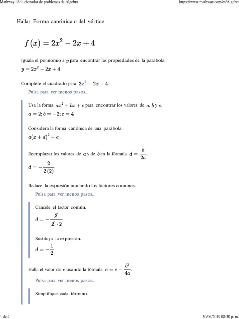 Forma Canónica | PDF | Fracción (Matemáticas) | Multiplicación