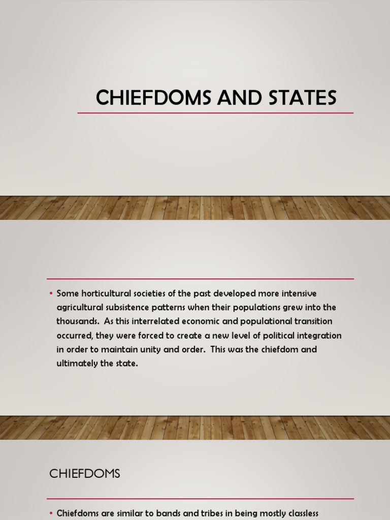 Chiefdoms States | PDF | Society | State (Polity)