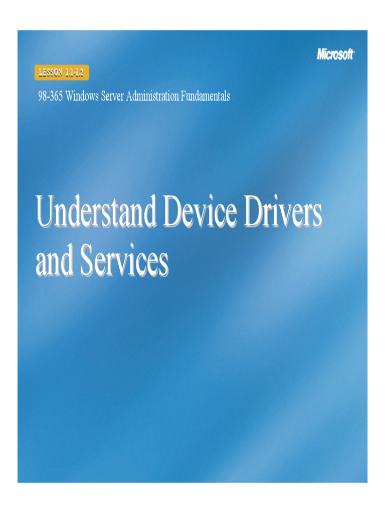 Windows Server Drivers & Services Guide | PDF | Device Driver ...