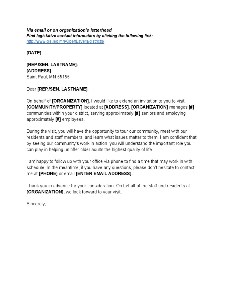 Sample Site Visit Invitation | PDF