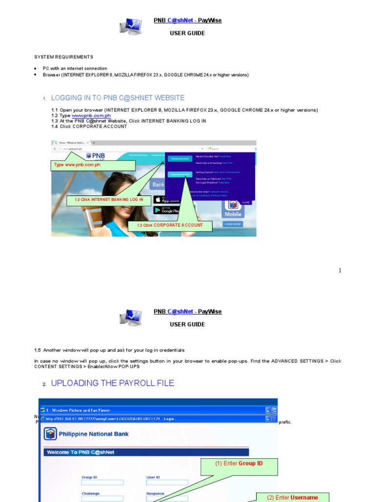 CashNet PayWise User Guide | PDF | Login | Human–Computer Interaction