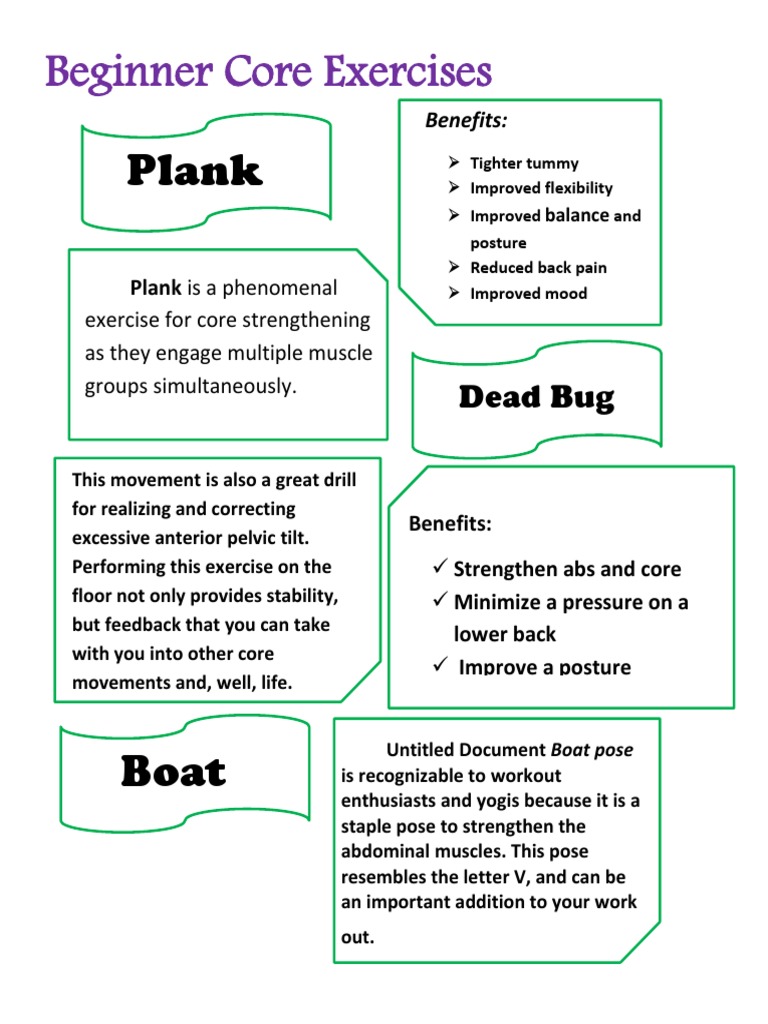 Beginner Core Exercises | PDF | Abdomen | Human Anatomy