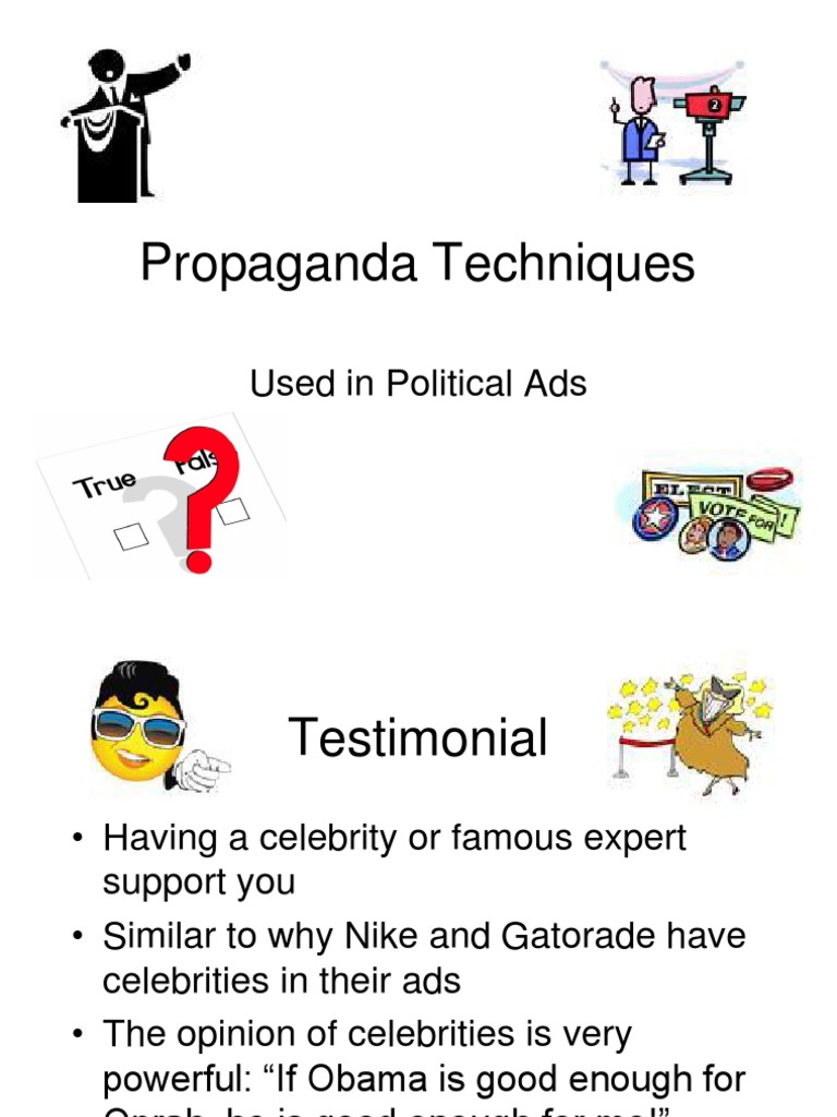 Propaganda Techniques in Campaign Ads | PDF | John Mc Cain | Ronald Reagan