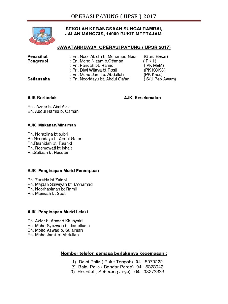 AJK Operasi Payung | PDF
