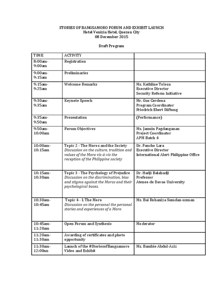 Draft Program PDF | PDF | Home & Garden
