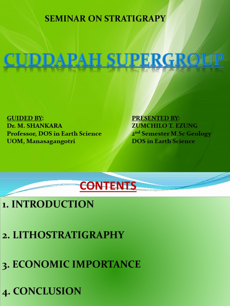 Cuddapah Basin Stratigraphy Seminar | PDF | Shale | Rock (Geology)